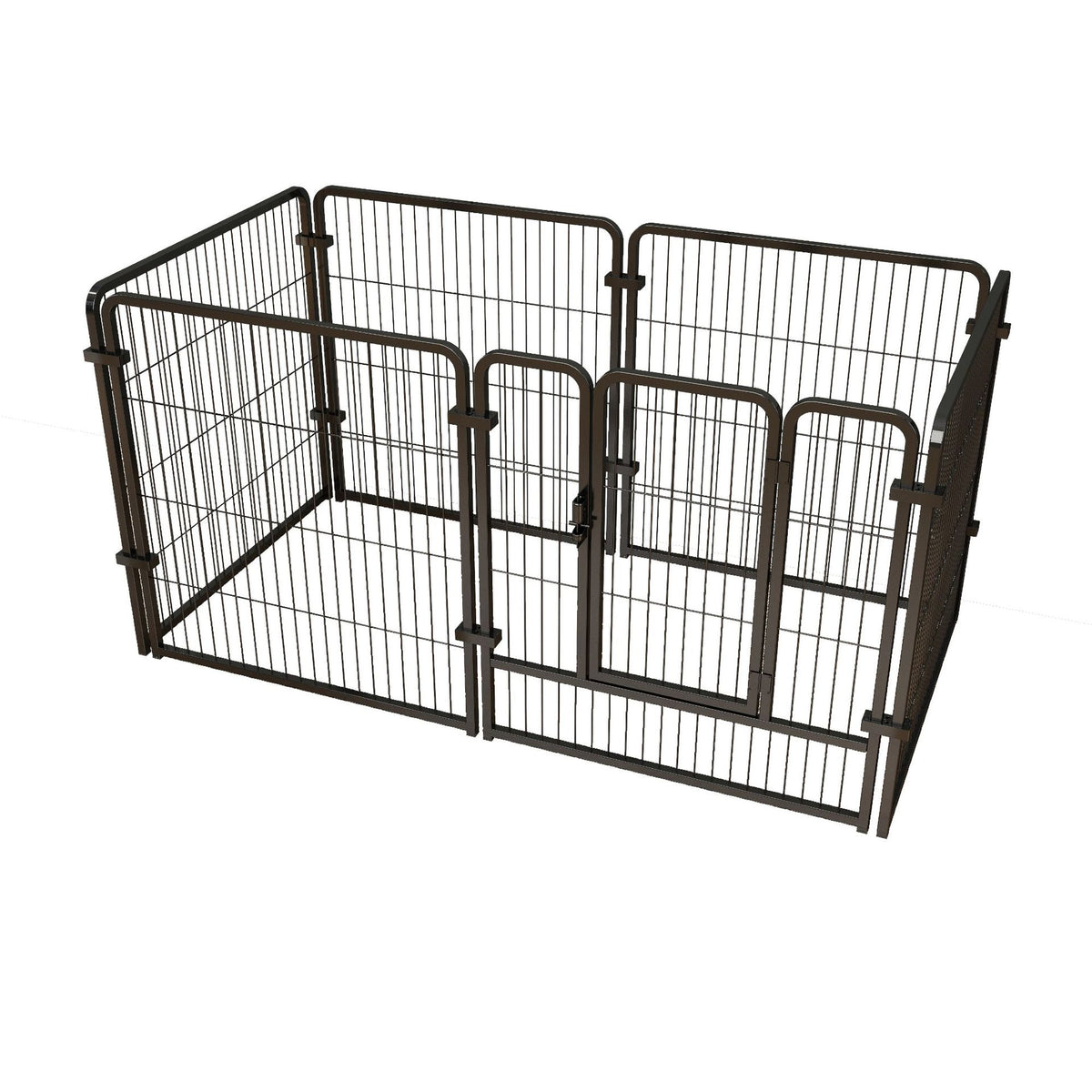 Metal Dog Pen, 6-panel, Lockable Gate 60x60cm Black | White – Shortie ...