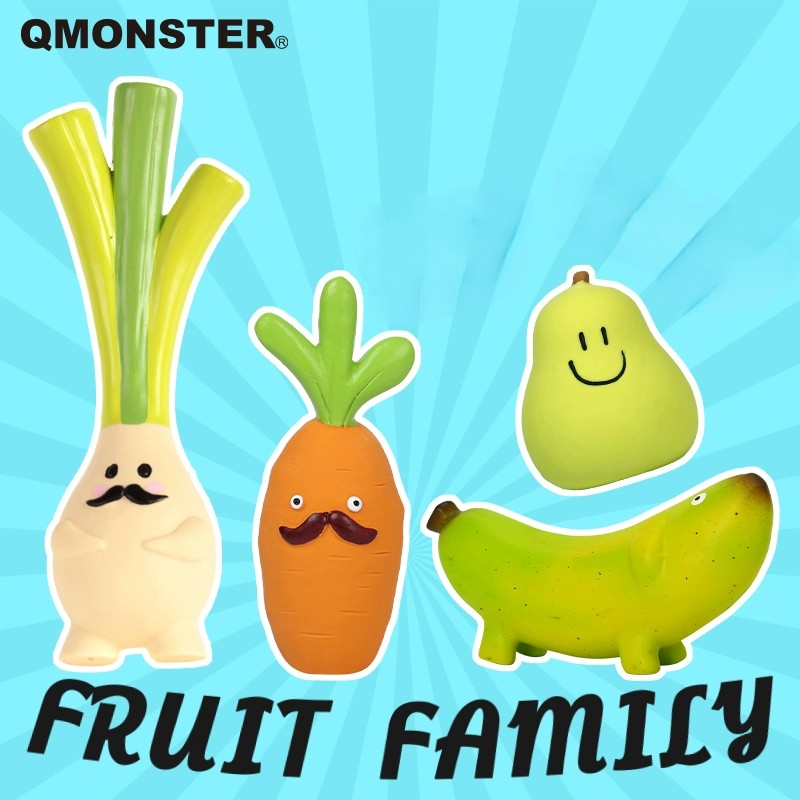 QMonster Latex Squeaky Toy Fruit Dog Series – Shortie Friends