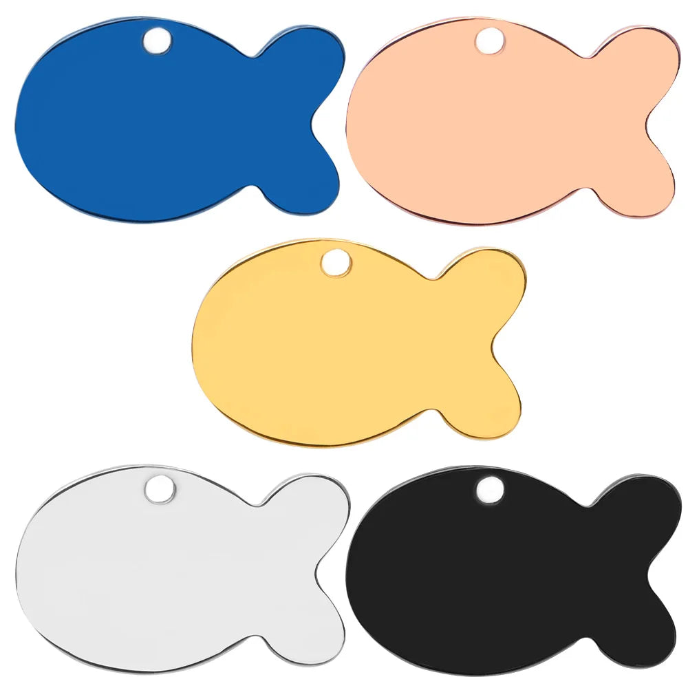Stainless Steel Pet ID Tag - Fish – Shortie Friends